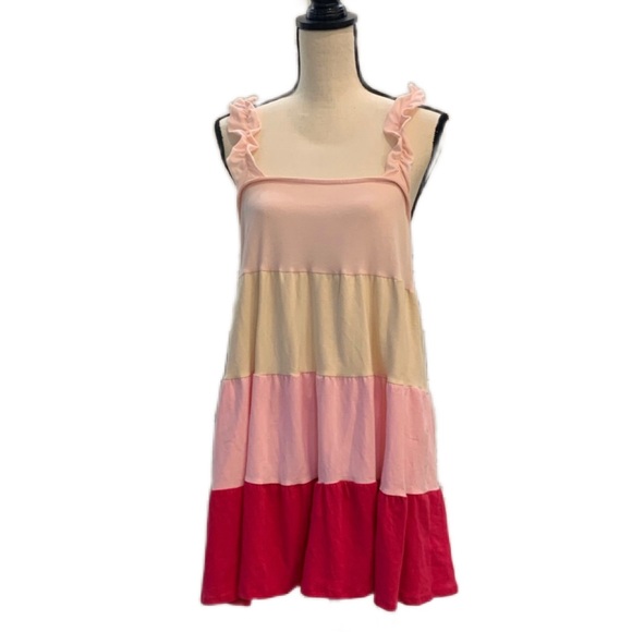 BiBi | Dresses | Bibi Boutique Brand Color Block Ruffle Sundress In ...
